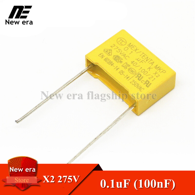 10Pcs 0.1UF X2ความปลอดภัยตัวเก็บประจุ275VAC 275V 104K 100nF ตัวเก็บประจุฟิล์มโพลีโพรพิลีน Lead ...