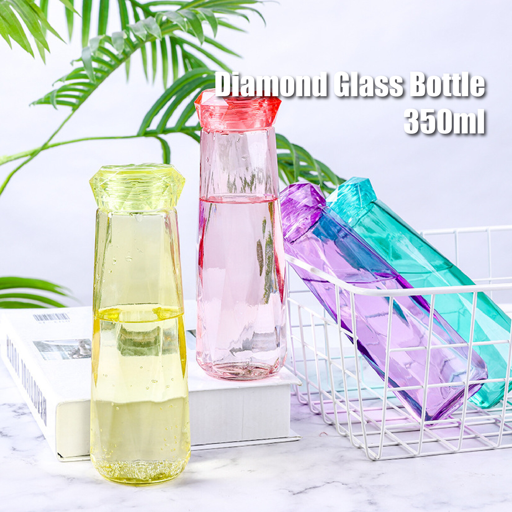 Craft.E Diamond Glass Bottle 350ml Botol Air Gelas Water Tumbler Tahan ...