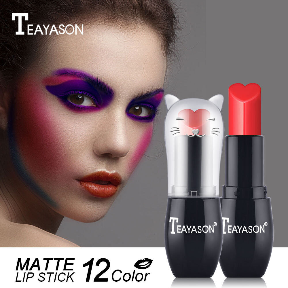 Teayason ลิปสติกเนื้อแมทสีกำมะหยี่,กันน้ำติดทนนานสีไม่ซีดจางการออกแบบ ...