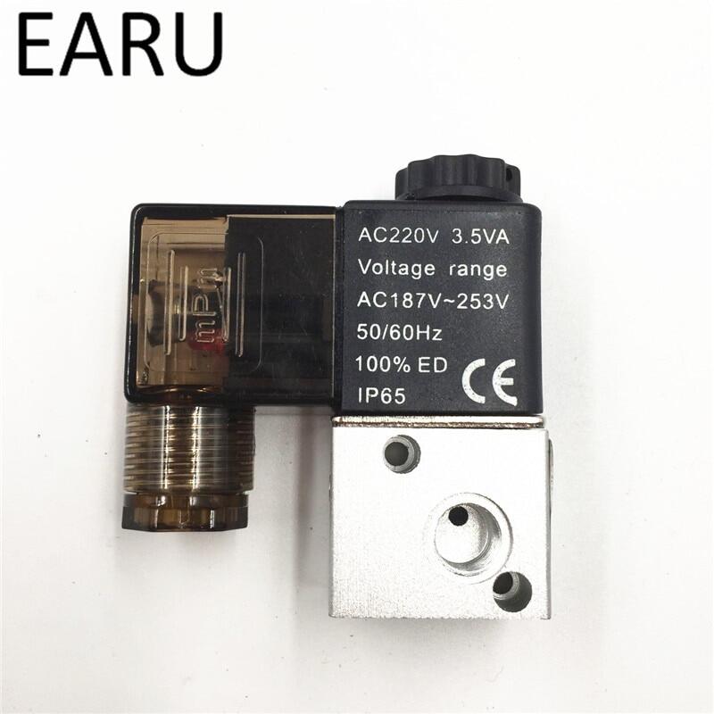 1pc 3v1-06 2 Position 3 Way Pneumatic Solenoid Valve Port 1/8" Normally Closed Pneumatic Control ...