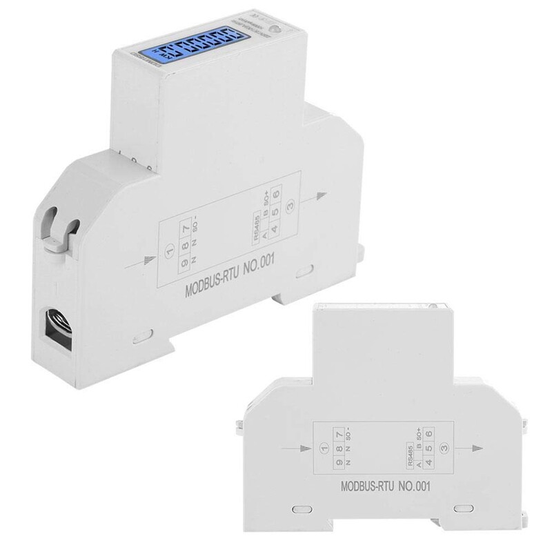 5-100A 220V Energy Meter Single Phase RS485 MODBUS Protocol LCD Backlit ...