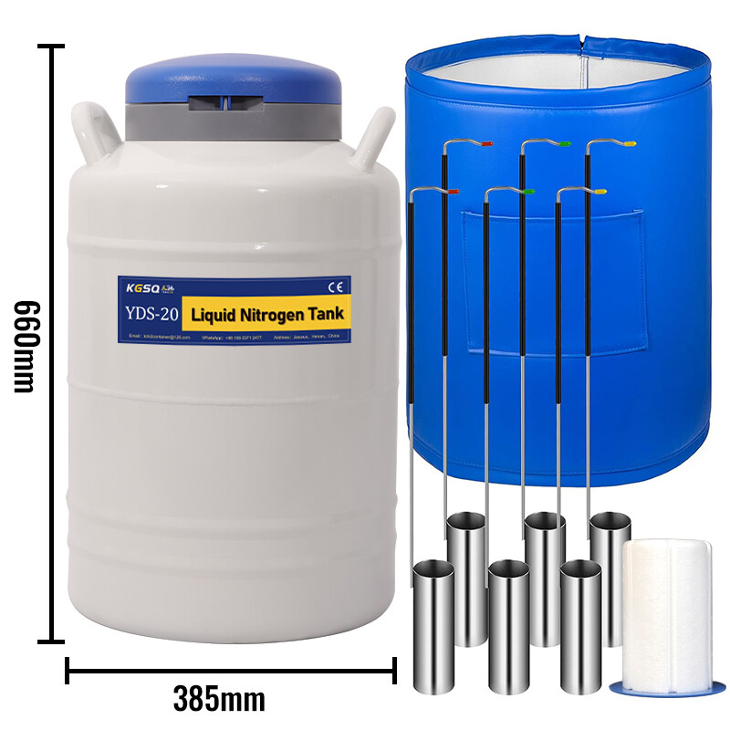 Liquid Nitrogen Tank 20L Liquid Nitrogen Dewar Cryogenic Semen Storage Vessel Container Frozen ...