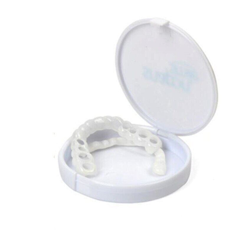 Silicone Upper/Lower False Teeth Perfect Laugh Veneers Dentures Paste ...