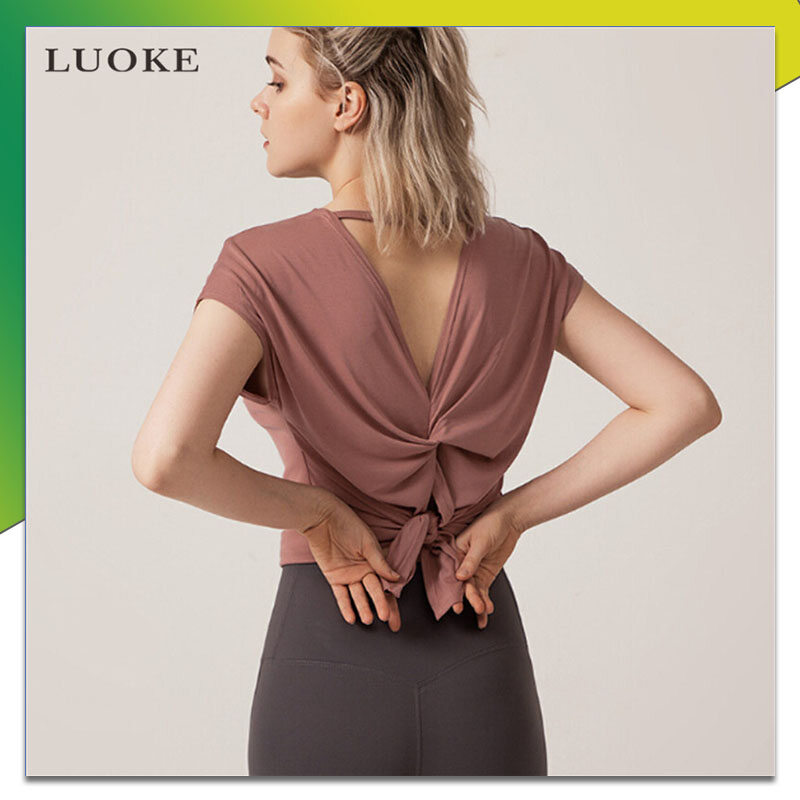Luoke ของผู้หญิงหลวมแห้งเร็วเสื้อผ้าออกกำลังกายกีฬายอดนิยมวิ่งแขนสั้น ...