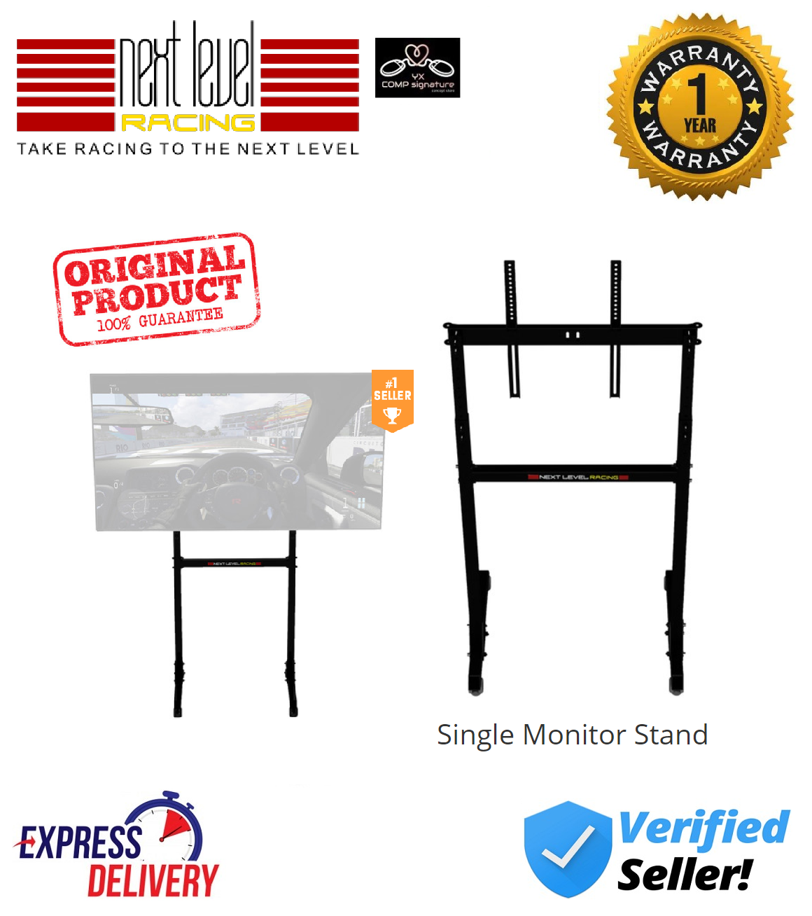 NEXT LEVEL RACING Single Monitor Stand - NLR-A011 | Lazada