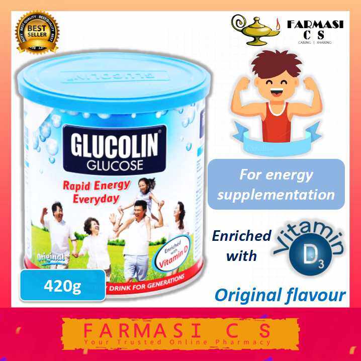 Glucolin Glucose 420g ( ORIGINAL flavour ) EXP:05/2026 [ With Vitamin ...