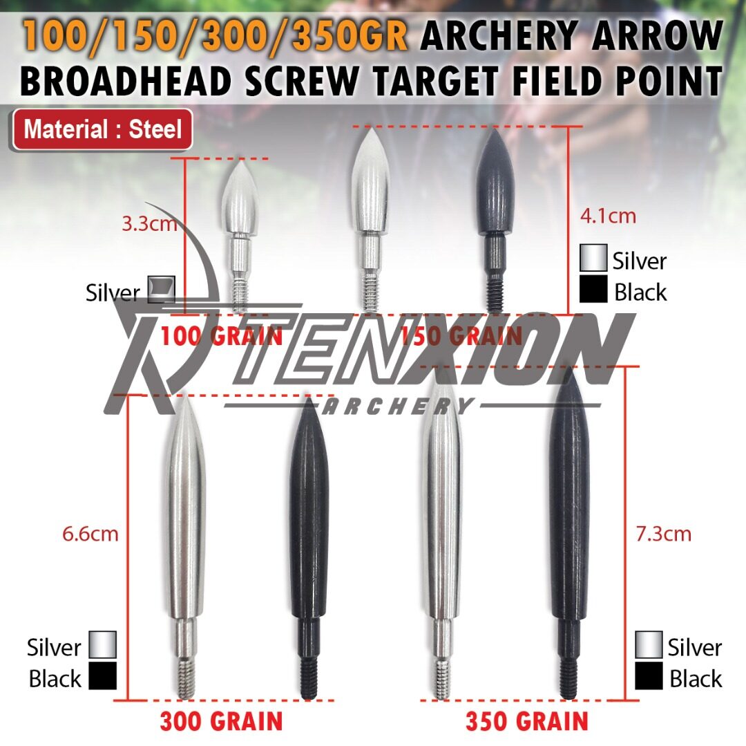 TenXion Archery 100 150 200 250 300 350 Grains Stainless Steel Bullet ...