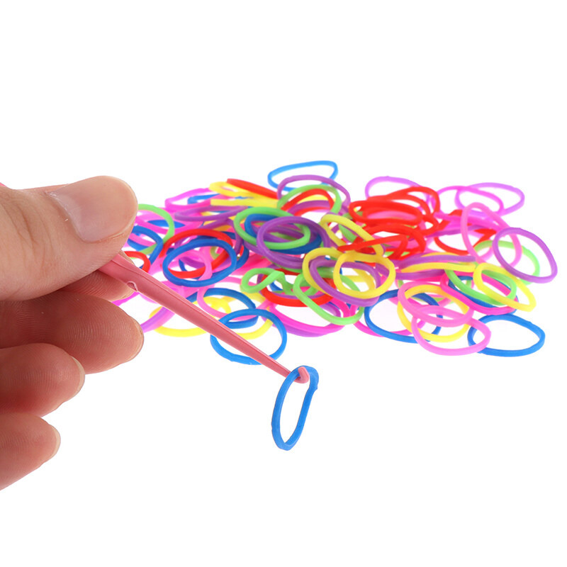 LANG 120pcs Rubber Loom Bands Kids Elastic Band For Diy Weaving Lacing ...