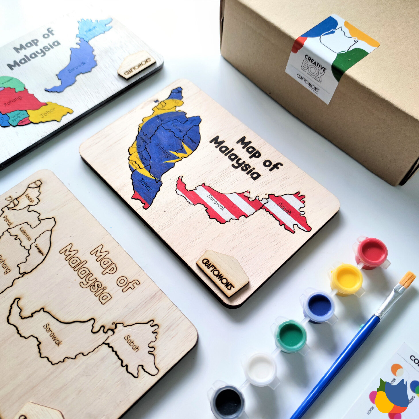 🇲🇾 Merdeka Special - Wooden Puzzle - Map of Malaysia (Paint . Play ...