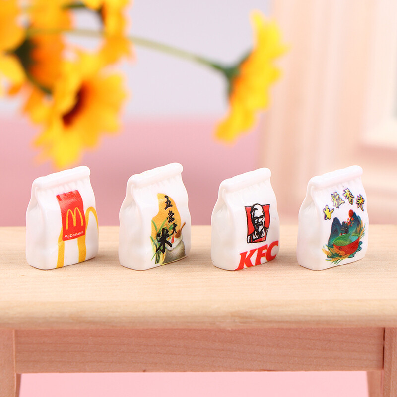 WXGR 10ชิ้นถุงแป้งถุงข้าวรุ่นบ้านตุ๊กตาอุปกรณ์1:12จิ๋วตุ๊กตา - wxgrm - ThaiPick