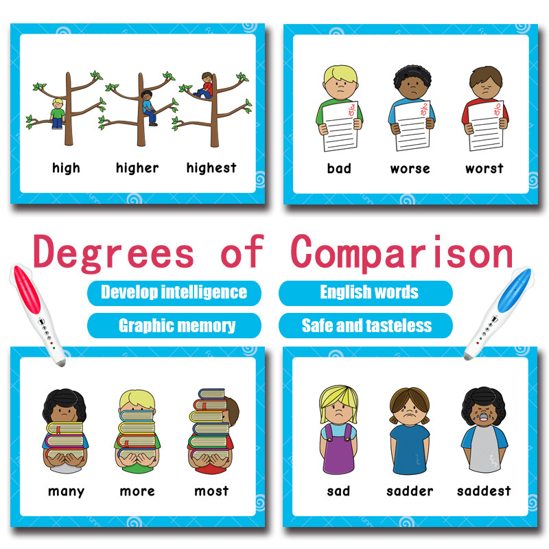 [Ready Stock] Degrees of Comparison Flash Card Leaning English Word ...