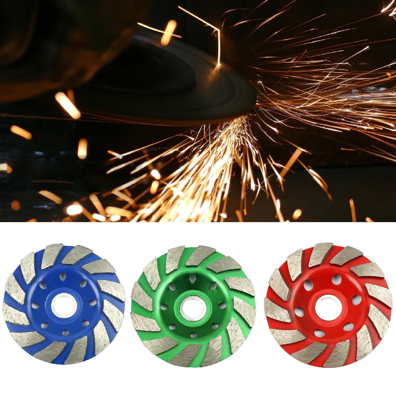 Smart Sensor 4in Diamond Segment Grinding Wheel Angle Grinder Disc for ...