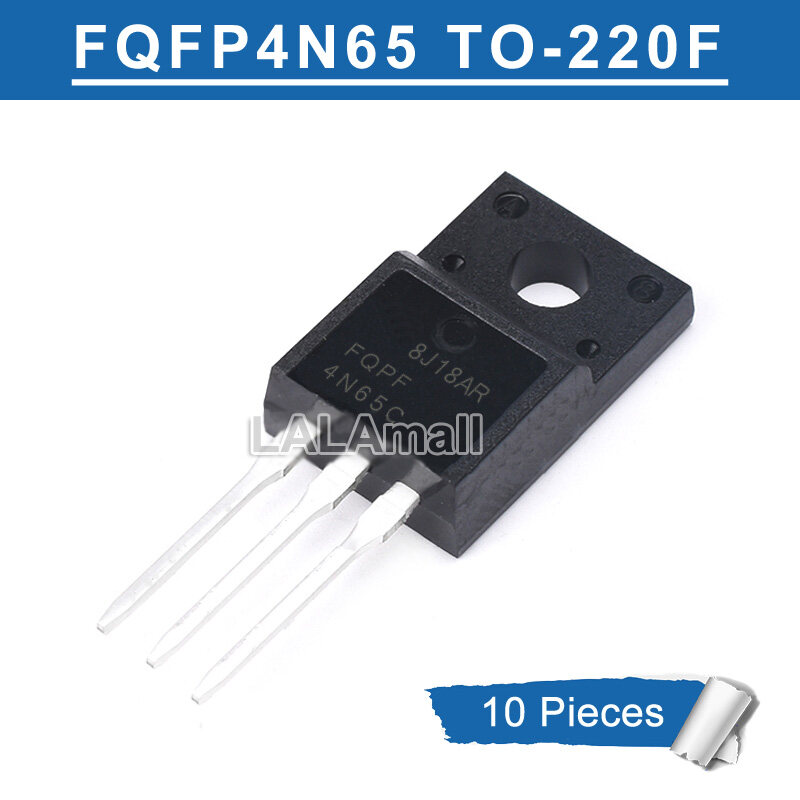 10Pcs FQPF4N65 FQPF4N65C TO-220F FQPF 4N65 4N65C 4A/650V MOSFET ทรานซิสเตอร์ใหม่แบบดั้งเดิม ...