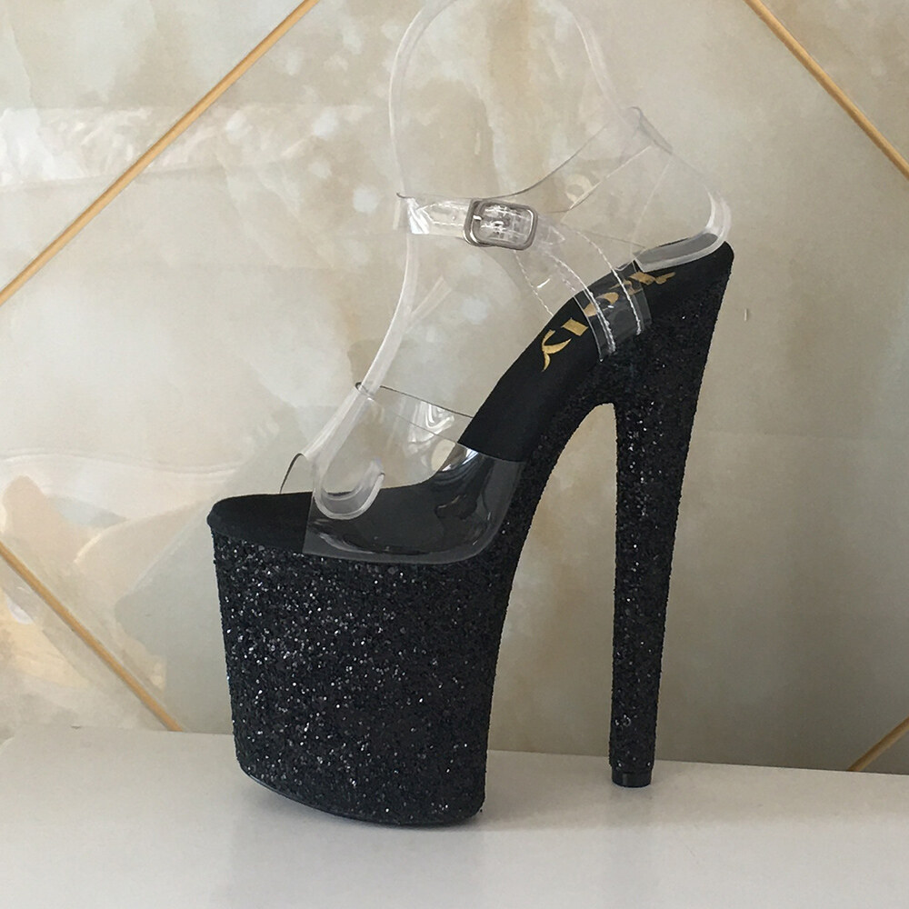 Denova's Women's Glitter Very High Heel Pole Dancing Plus Size Ankle ...