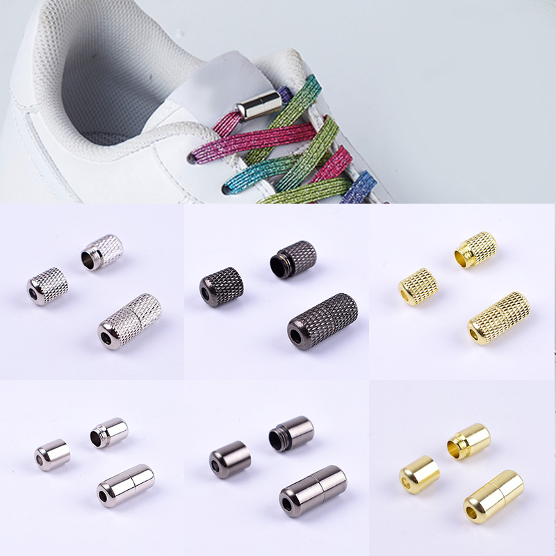 Acquire 1Pair Shoe Laces Silver Gold Shoelace Buckle Metal Lock End ...