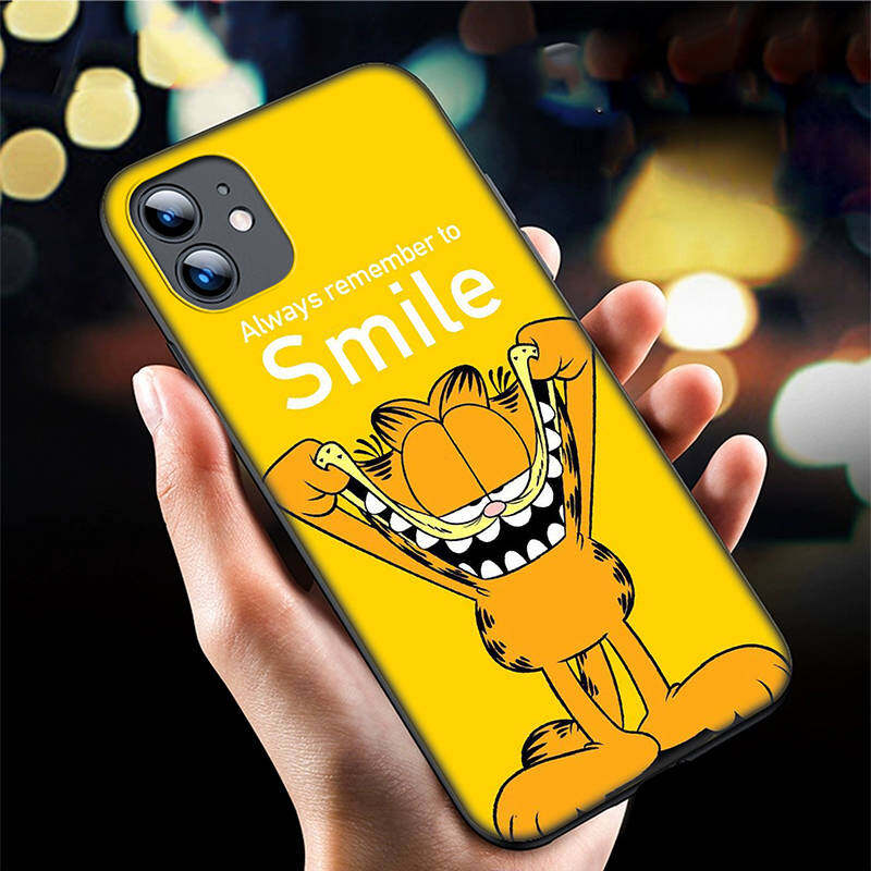 Soft Cover Silicone 34MB Cartoon Garfield cat Phone Case iPhone 13 11 ...