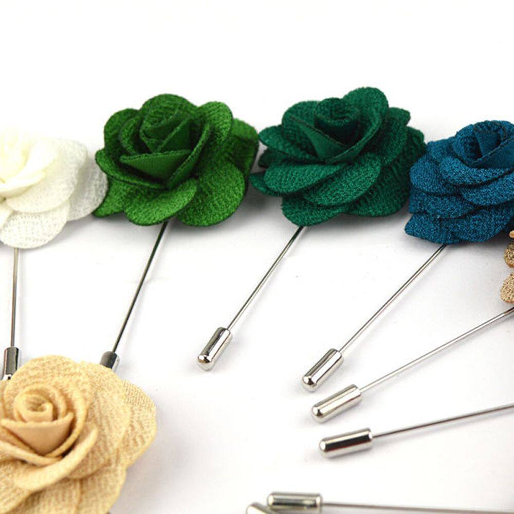 MIKI Men 'S Suit Handmade Lapel Jewelry Camellia Flower Badge Shirt ...