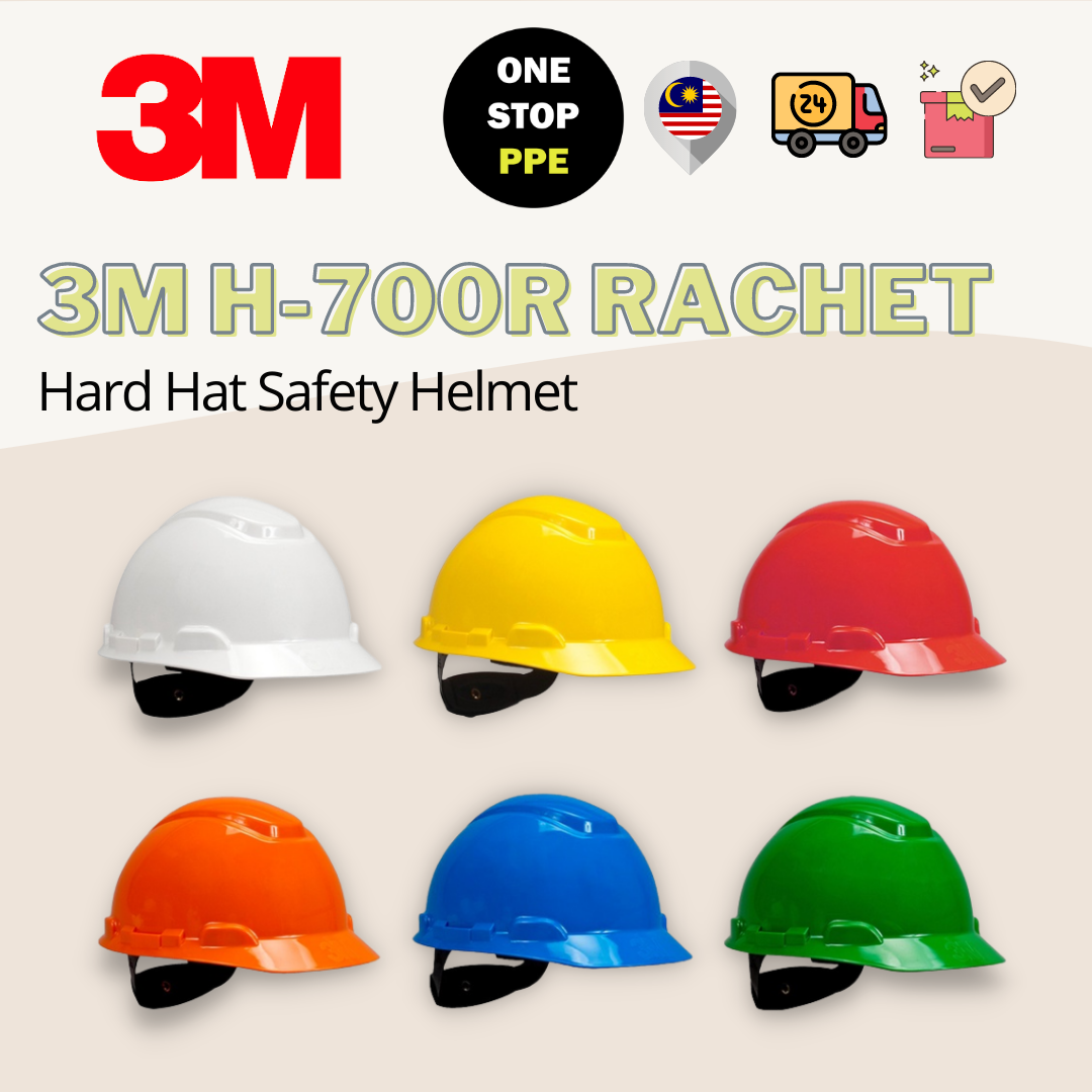 3M H-701R Hard Hat Safety Helmet 4 Point Ratchet Suspension - 1pc | Lazada
