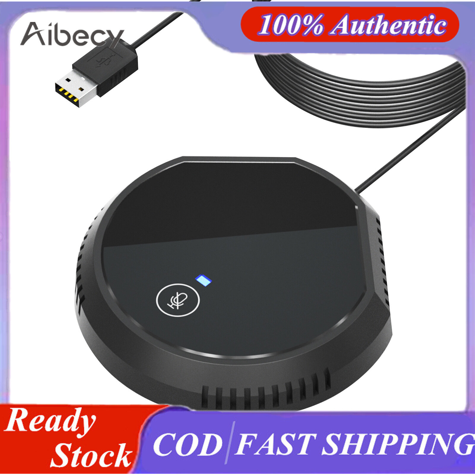 Aibecy Desktop USB Conference Speakerphone Microphone 360 ...