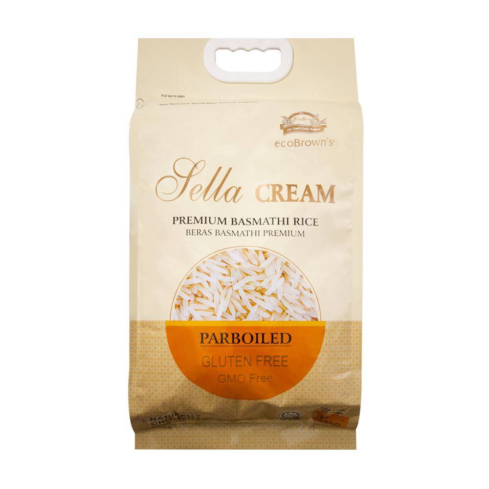 ecoBrown's Sella Cream Parboiled Basmathi Rice, 5kg | Lazada