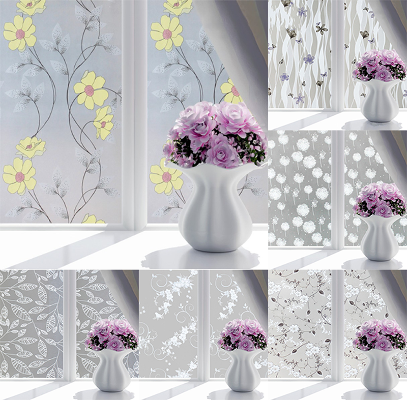 【TaroBall】1/2M Print Frosted Privacy Window Film Opaque Insulate Heat ...