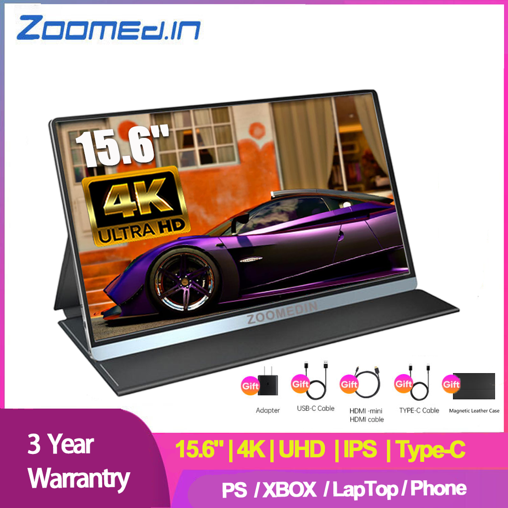 ZOOMEDIN 14'' 2K/4K Resolution IPS 100%sRGB USB Type-C QHD Portable ...