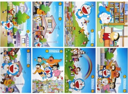 Doraemon v1 8 PCS Poster Hat Cap Flag Bracelet Brooch T-shirt Childhood ...
