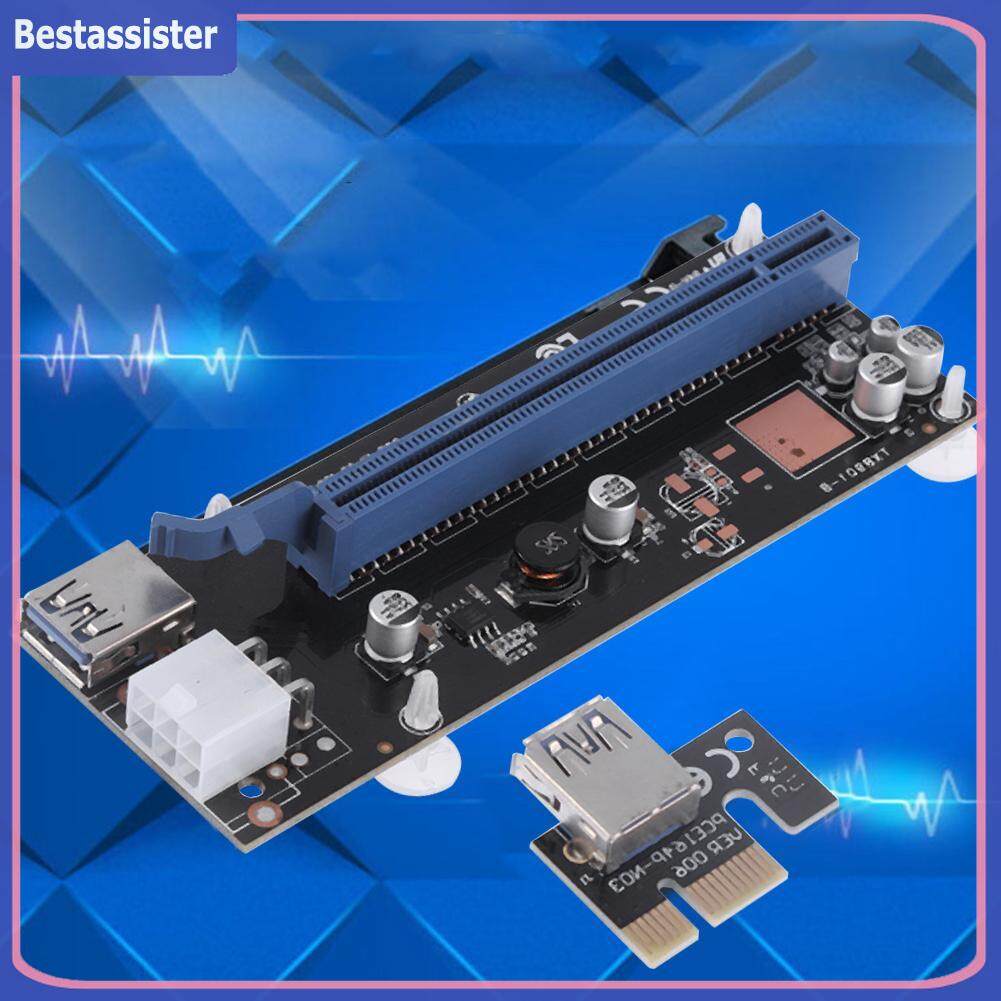 PCI-E Express 1x To 16x Extender Riser Card 6Pin USB3.0สำหรับ BTC Miner ...