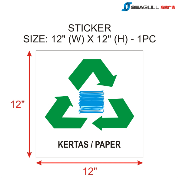 Recycle Sticker / Paper / Aluminium / Glass / Pelekat Kitar Semula ...