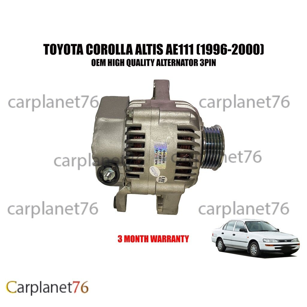 TOYOTA COROLLA ALTIS AE111 (1996-2000) ALTERNATOR 3PIN 5PK MADE BY OEM ...