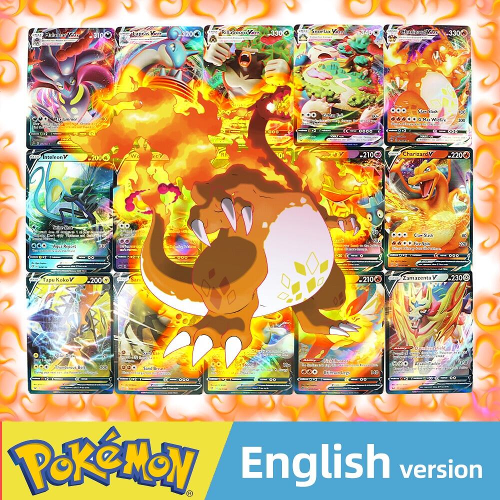 English Version 300 Cartas Pokemon Cards Mega 50-300Pcs Pokemon GX V ...