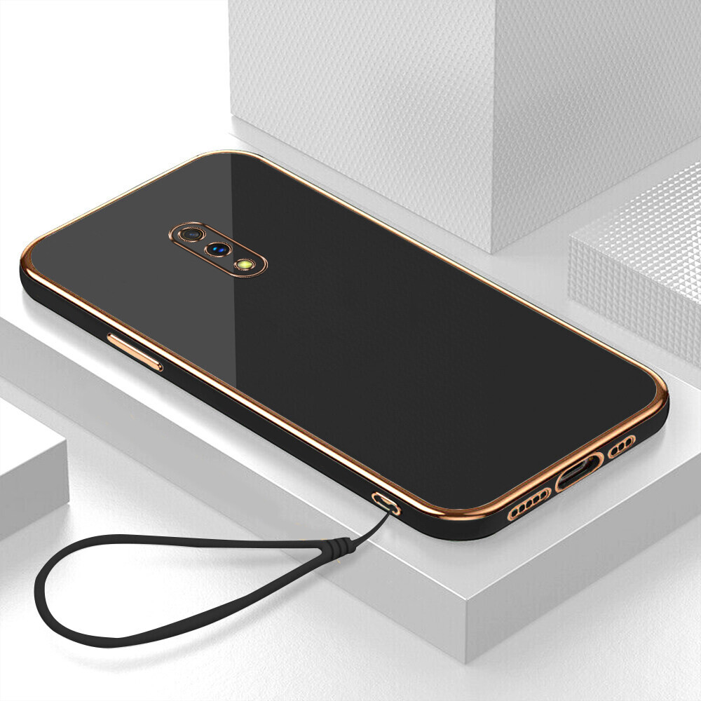 เคส oppo k3 แฟชั่นสีทึบหรูหราชุบโครเมียมนุ่ม TPU Square เคสโทรศัพท์คลุม ...
