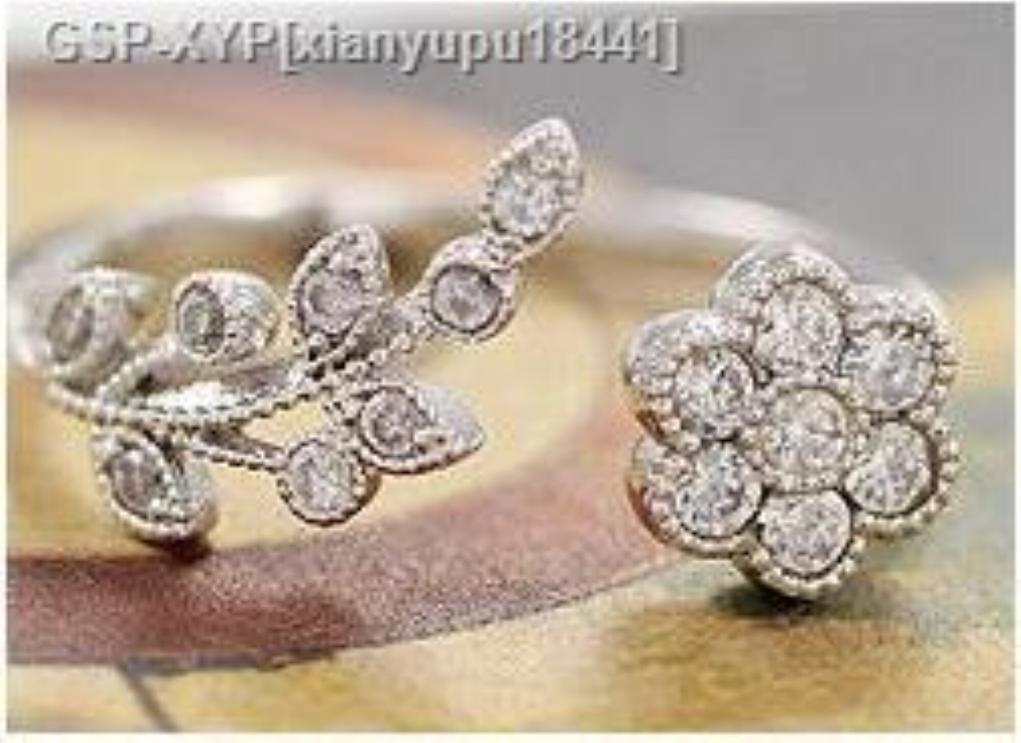 XYP แฟชั่นเกาหลีอารมณ์เพชรบิดใบ Ruyi ดอกไม้เปิดแหวนแหวนนิ้วชี้แหวนสตรี ...