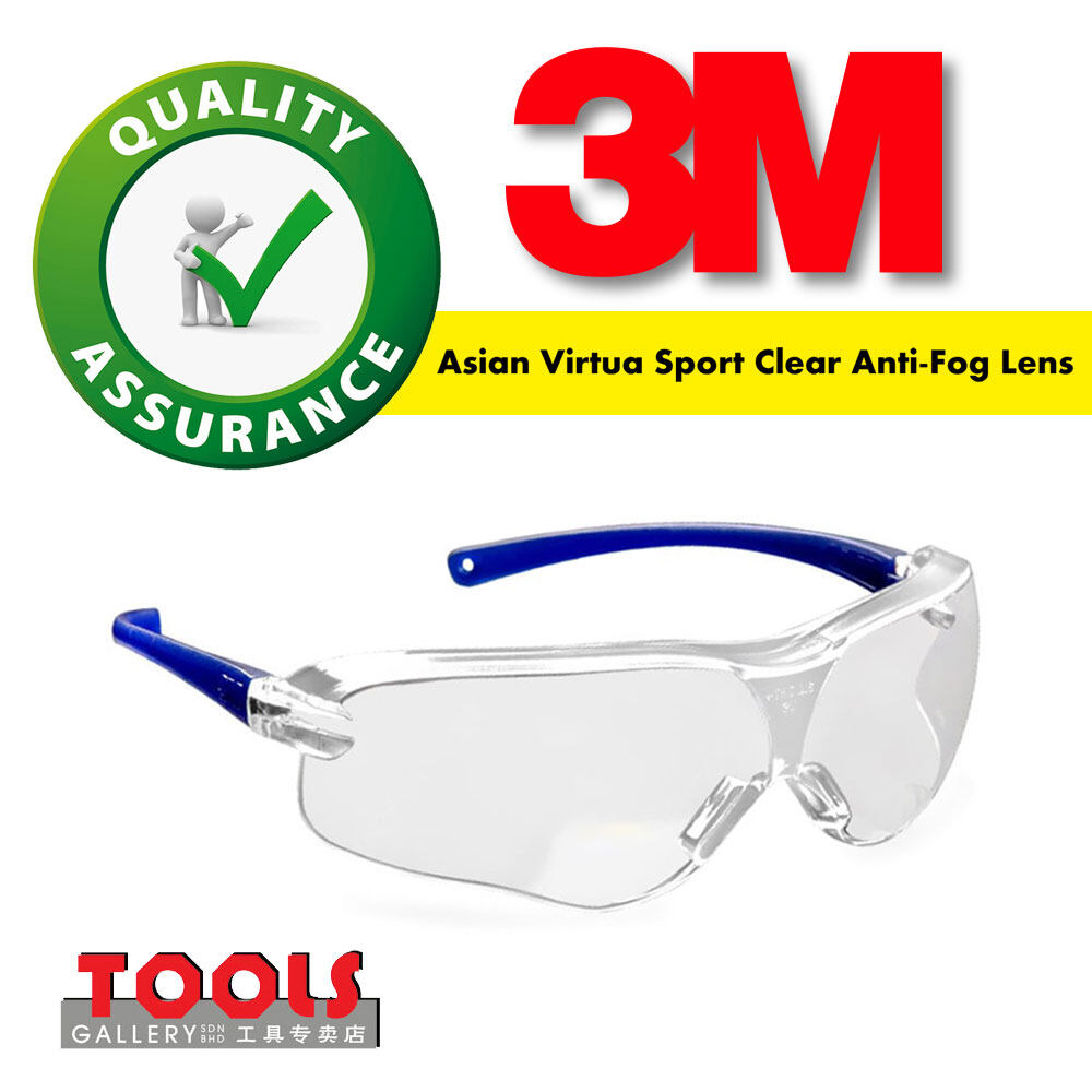 3M™ Asian Virtua Sport Clear Anti-Fog Lens 10434, Blue Temples Safety Glass | Lazada