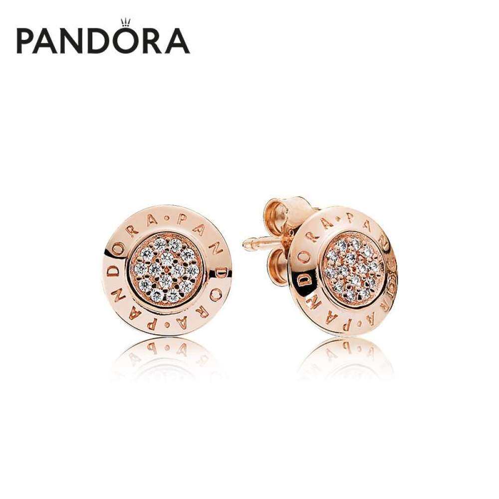 【จัดส่งได้ทันที】Pandora earring ต่างหูเม็ดกลมRose Series Pandoraˉ ต่าง ...
