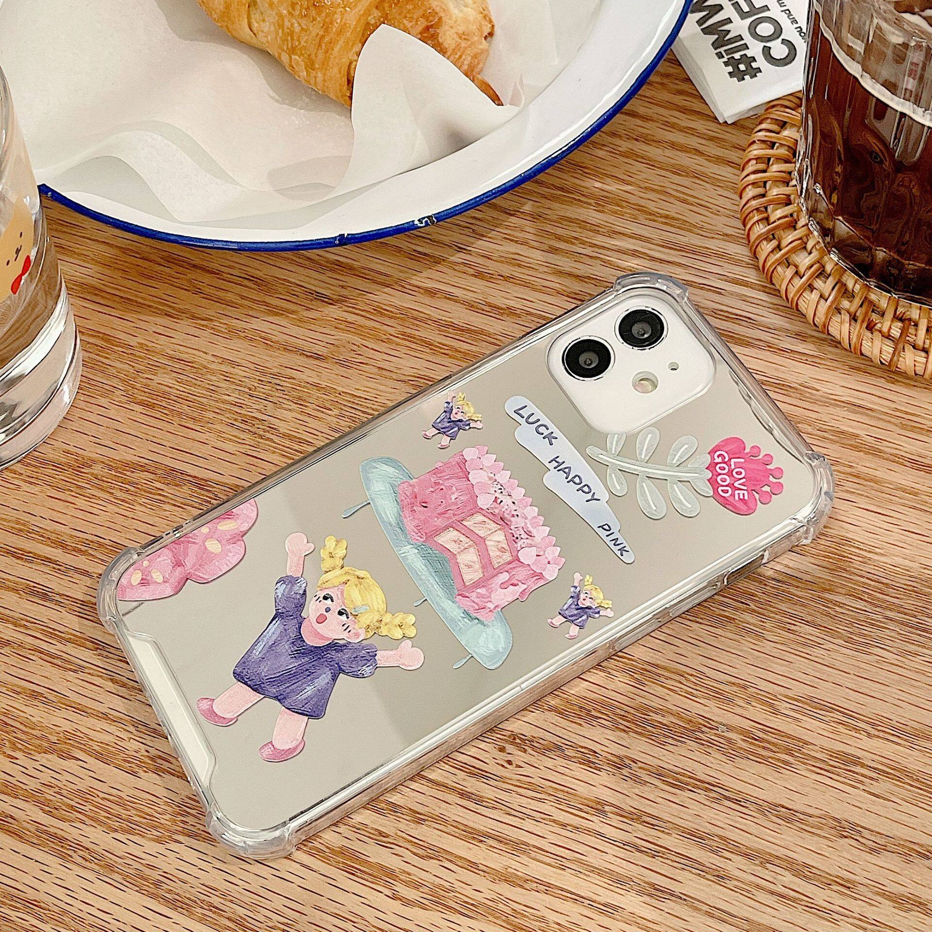 KoMo Cartoon cute iphone case with make up mirror design waterproof ...