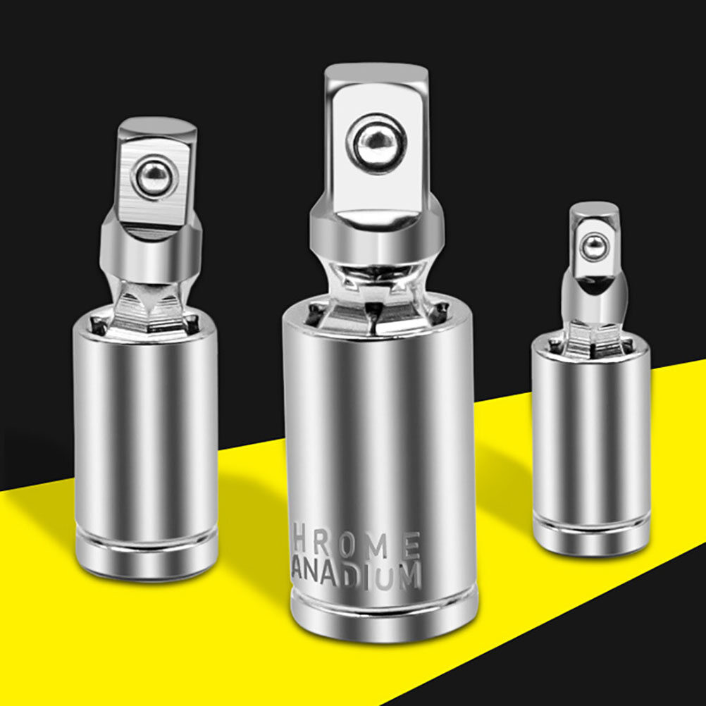3Pcs 1/4" 3/8" 1/2" Impact Swivel Universal Joint Air Impact Socket Set ...