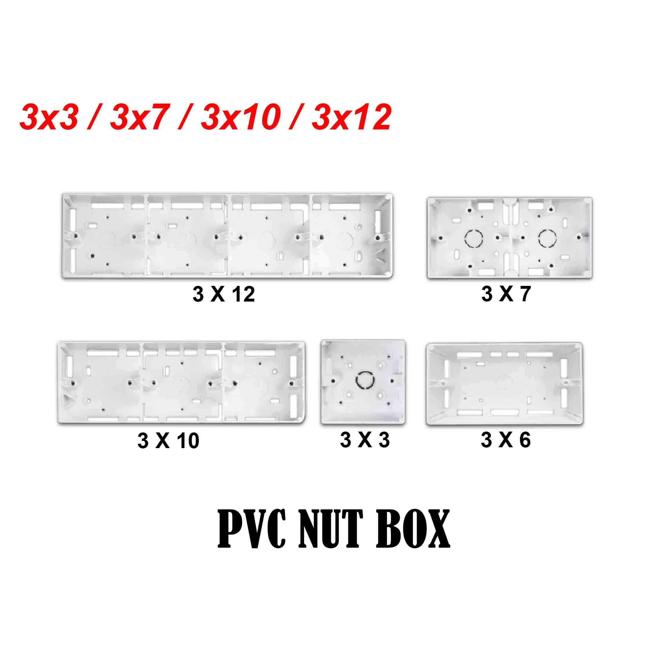 PVC NUT BOX SURFACE TYPE 3X3 / 3X6 / 3X7 / 3X10 / 3 X12 | Lazada