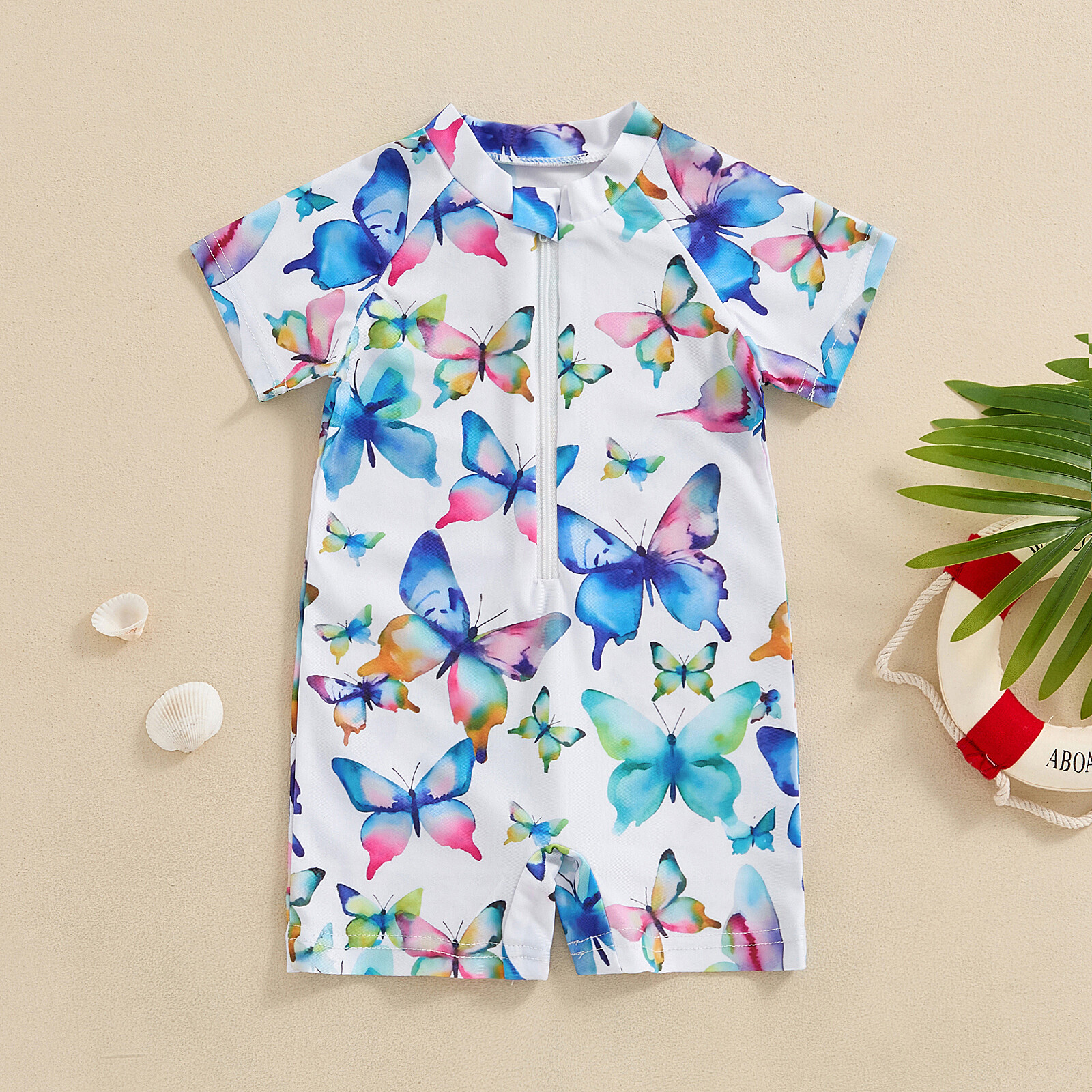 Thorn Tree Baby Girl Swimwear Summer Floral Print Short Sleeves ...