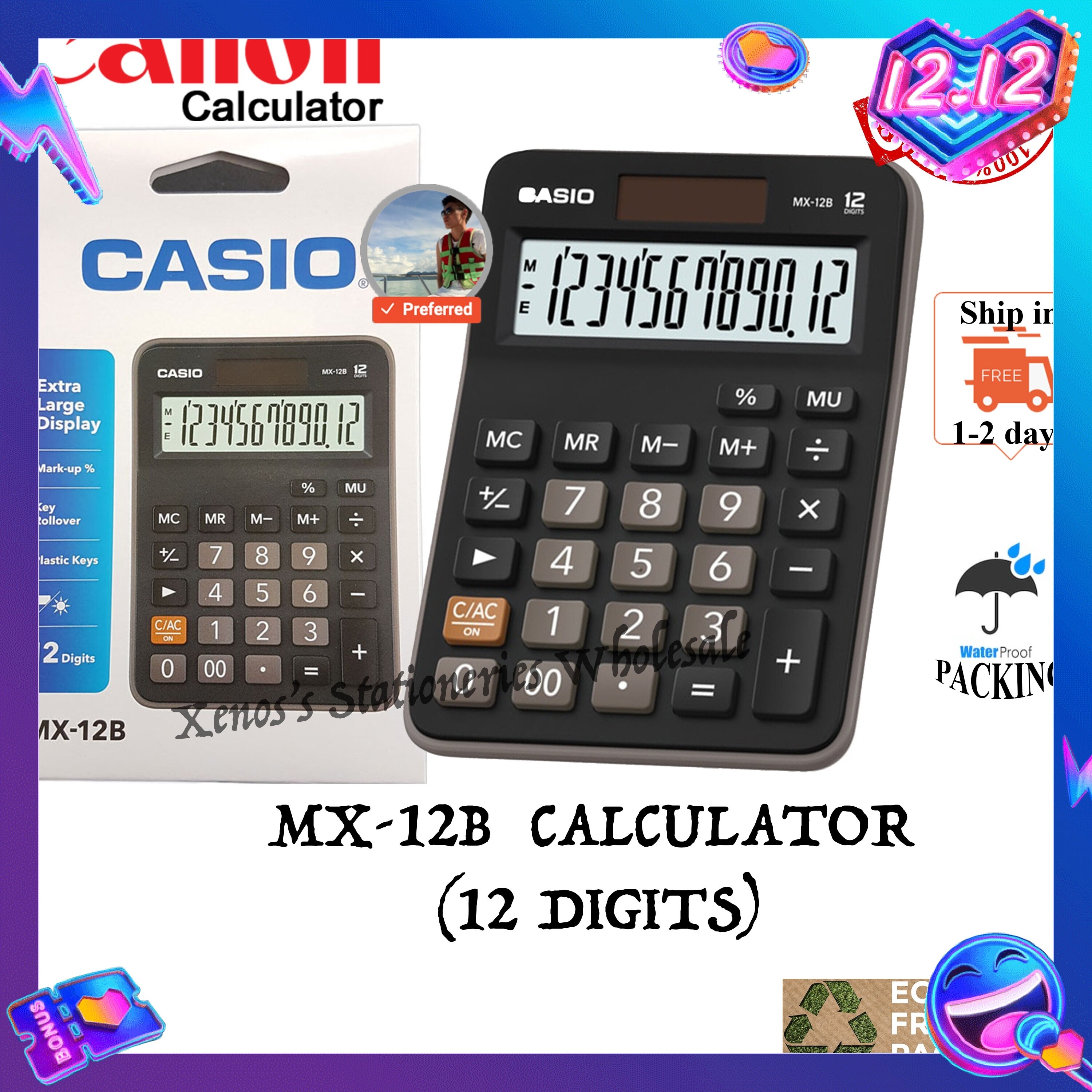 CASIO MX-12B 12 DIGITS CALCULATOR (READY STOCK / 100% ORIGINAL) | Lazada