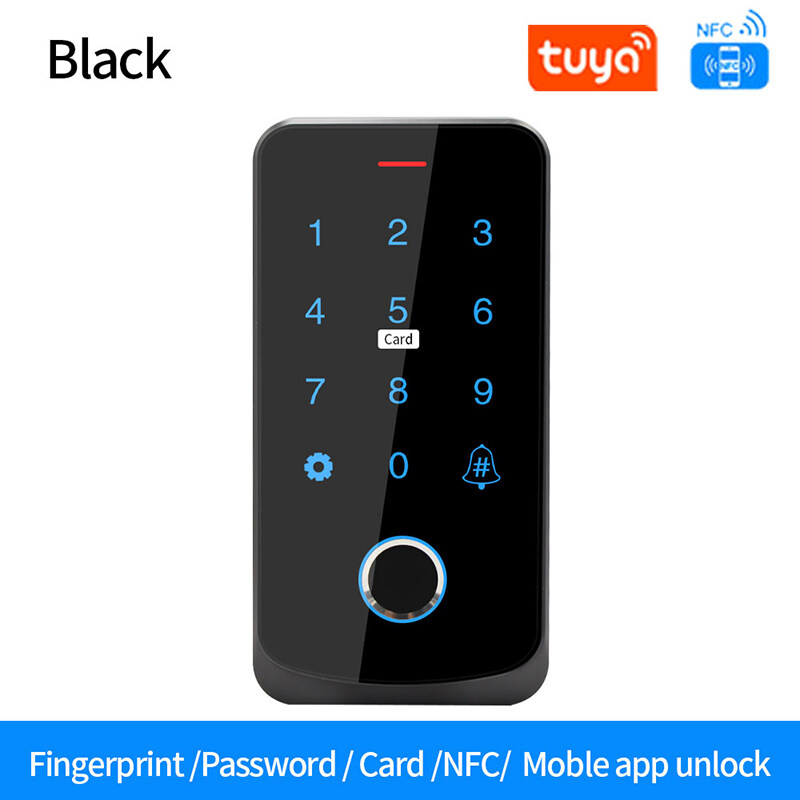Access Control Keypad NFC Bluetooth Tuya IP65 Waterproof RFID 13.56MHz Backlit Touch Fingerprint ...