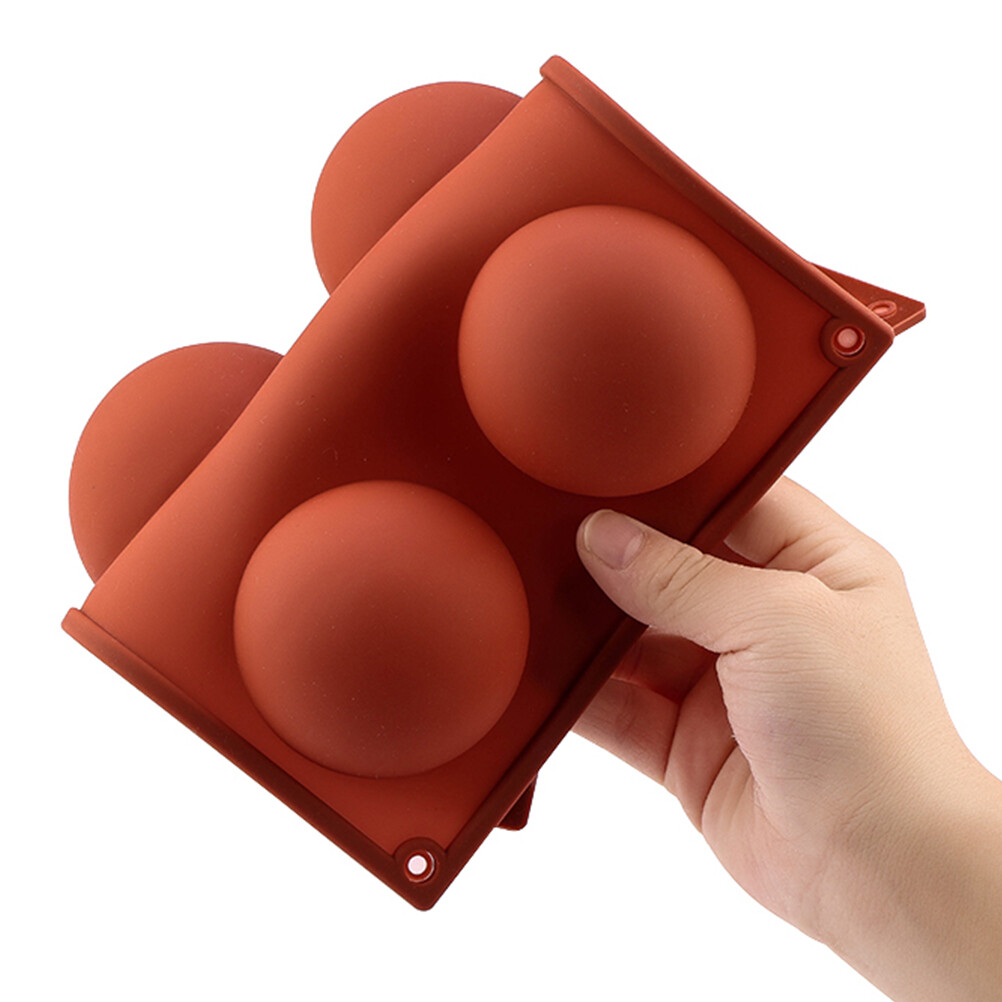 5-Cavity Semi Sphere Silicone Mold Baking Mold for Chocolate Cake Jelly ...