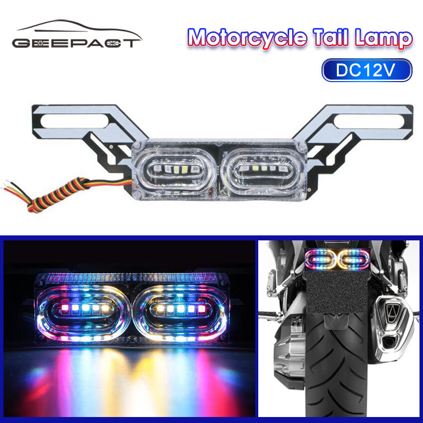 Geepact Motorcycle tail light Motorcycle Strobe Brake Lamp LED Flash ...