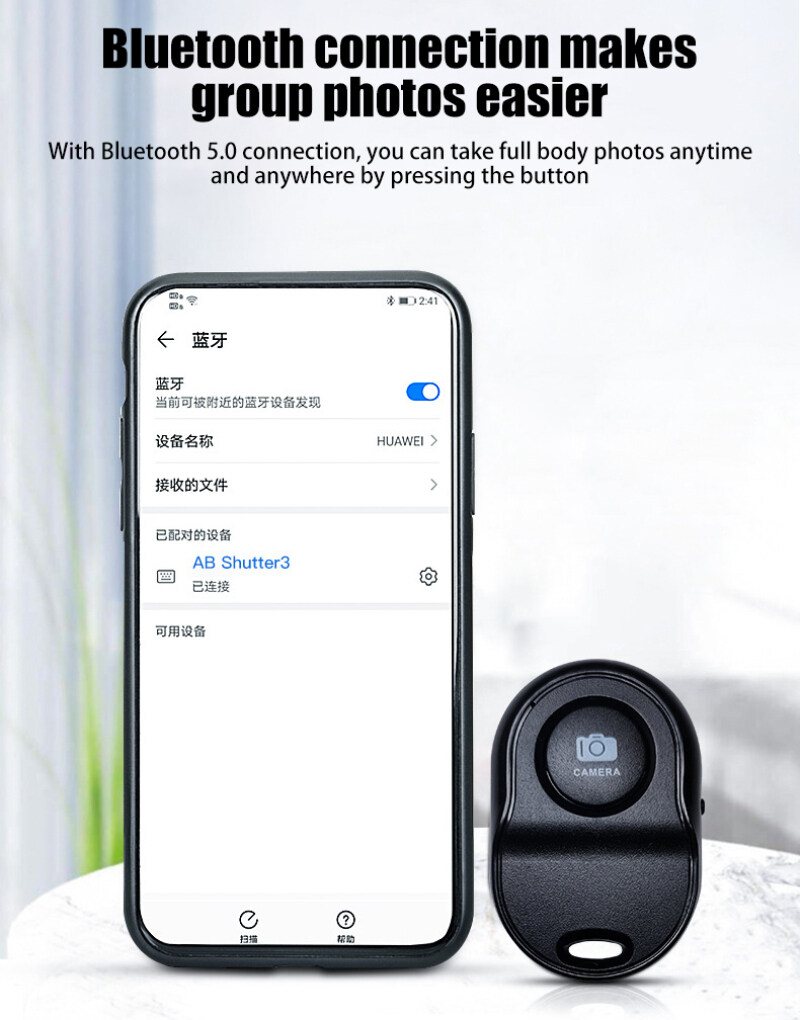 YQi Bluetooth Remote Control Button Wireless Controller Self-Timer Camera Stick Shutter Phone ...