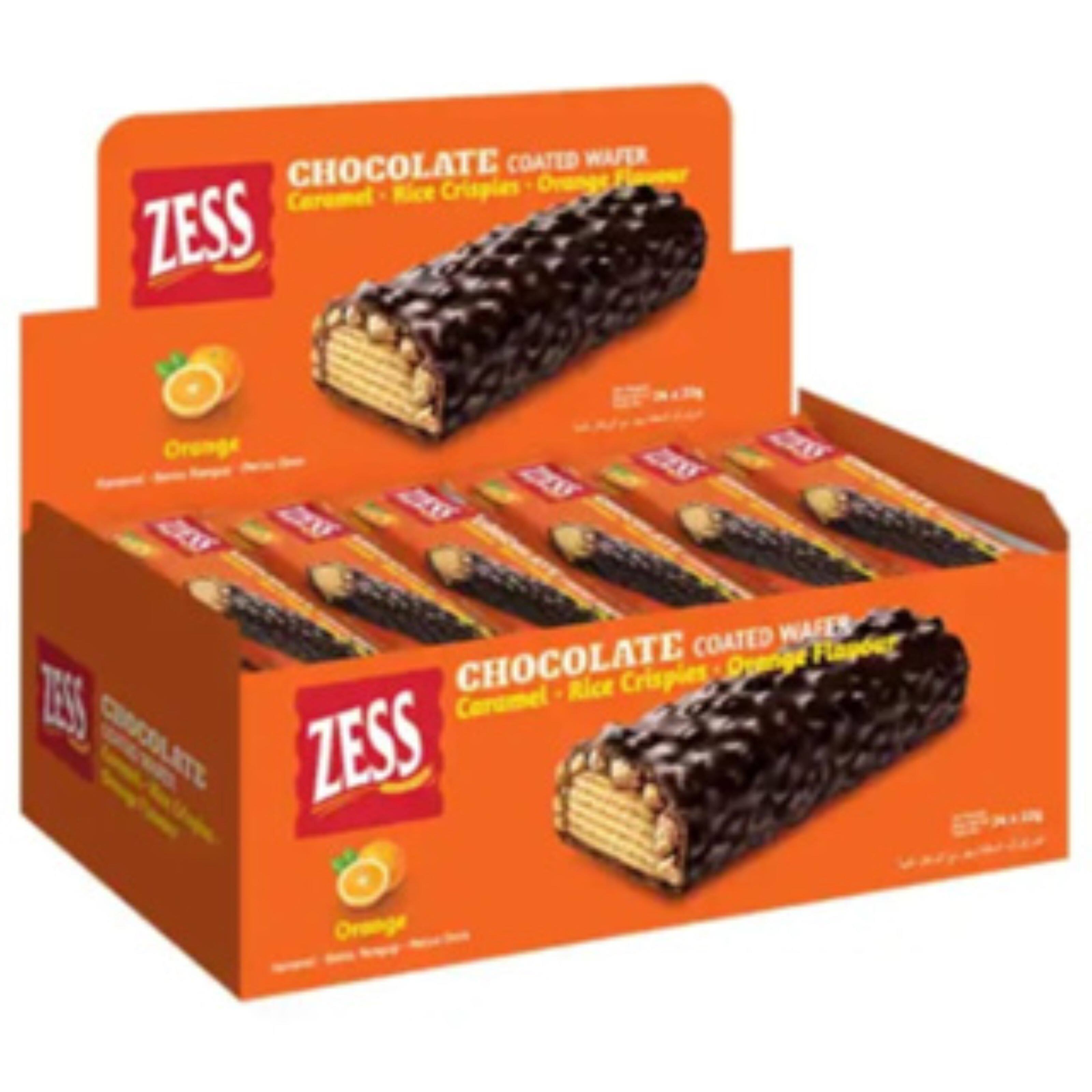 Zess Chocolate Coated Wafer Orange 24 x 22G | Lazada