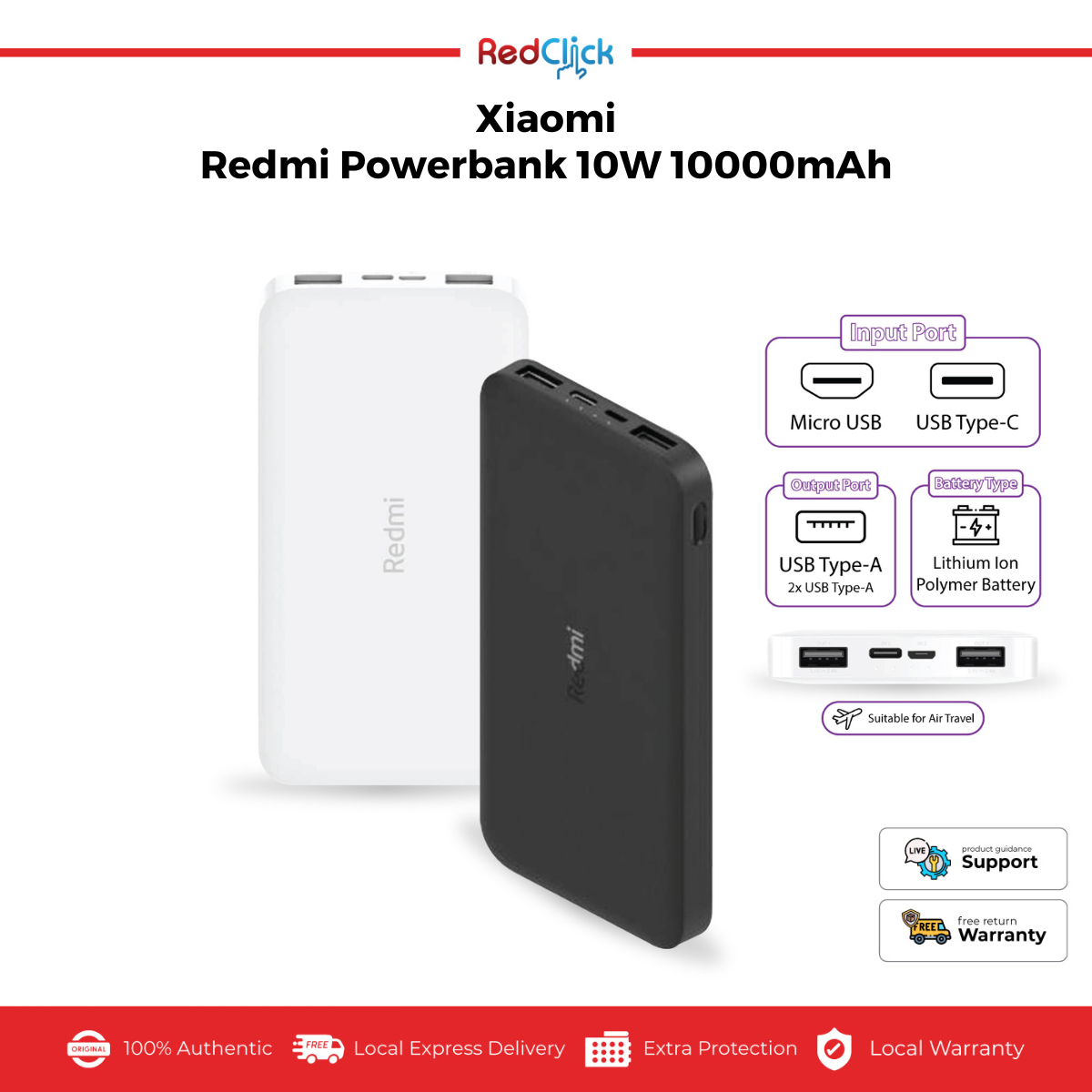 Xiaomi Redmi Powerbank 10000mAh /PB100LZM Original Xiaomi Powerbank ...