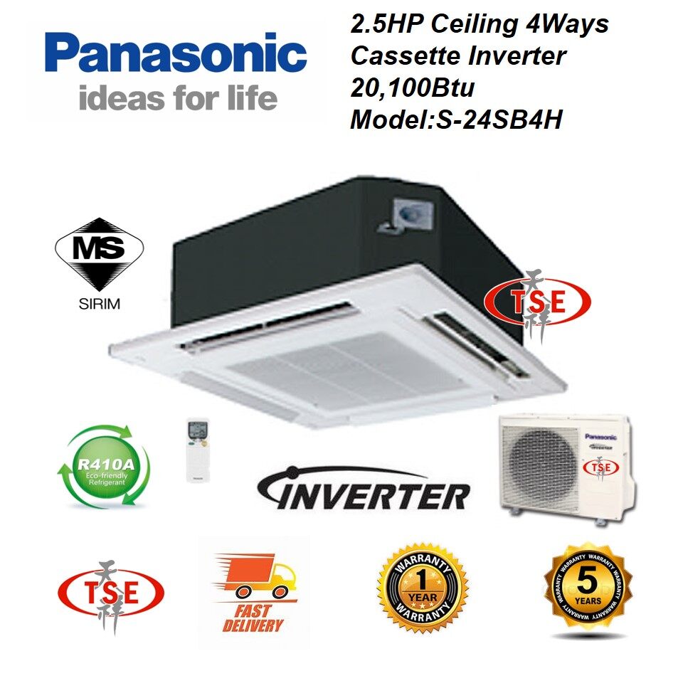 Panasonic (CS/CU-S24SB4H-LW) 2.5HP Mini Ceiling Cassette Type air cond ...