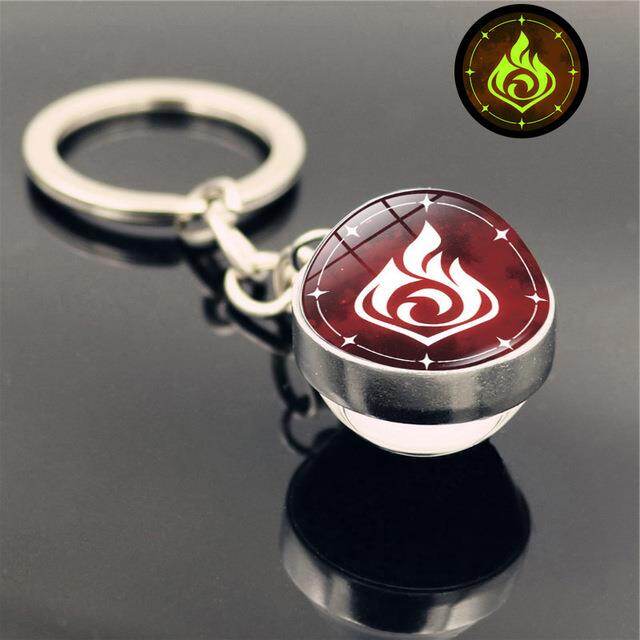 （2023 NEW） Luminous Vision Key Chain Genshin Impact Game Pyro Hydro ...