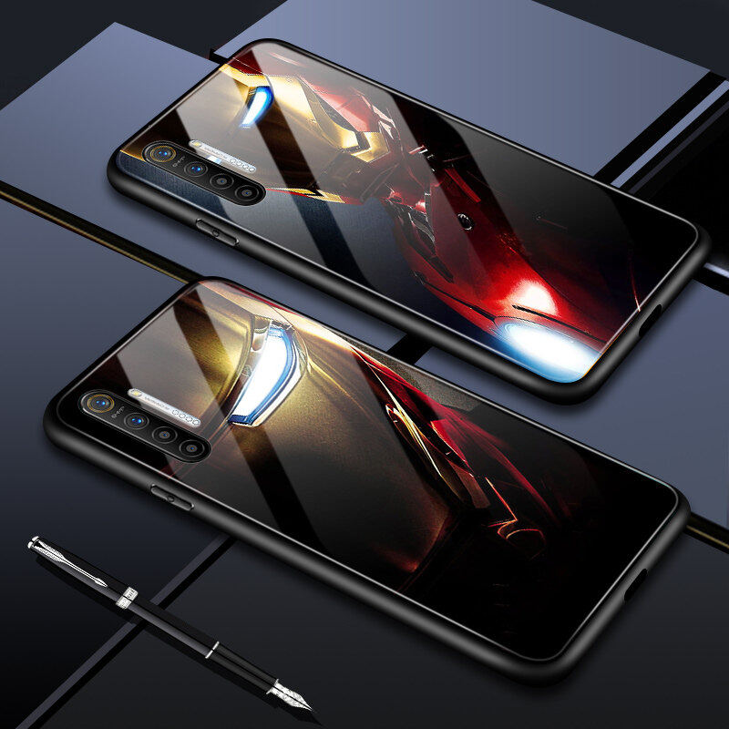 For OPPO Realme XT Glass handphone Case Fashion Classic Superhero ...