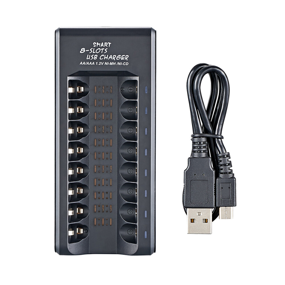 FG Smart 8-Slot USB Charger 1.2V NiMH Rechargeable Battery Aa/aaa ...
